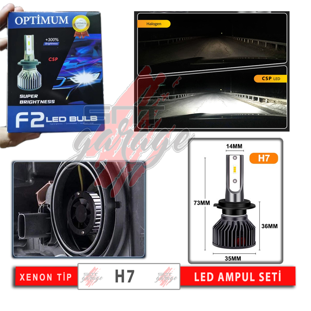 Optimum F2 Mini Serisi H7 CSP Led Ampul Seti Fiyat ve Modelleri | Oto Aksesuar Tuning Araba ...